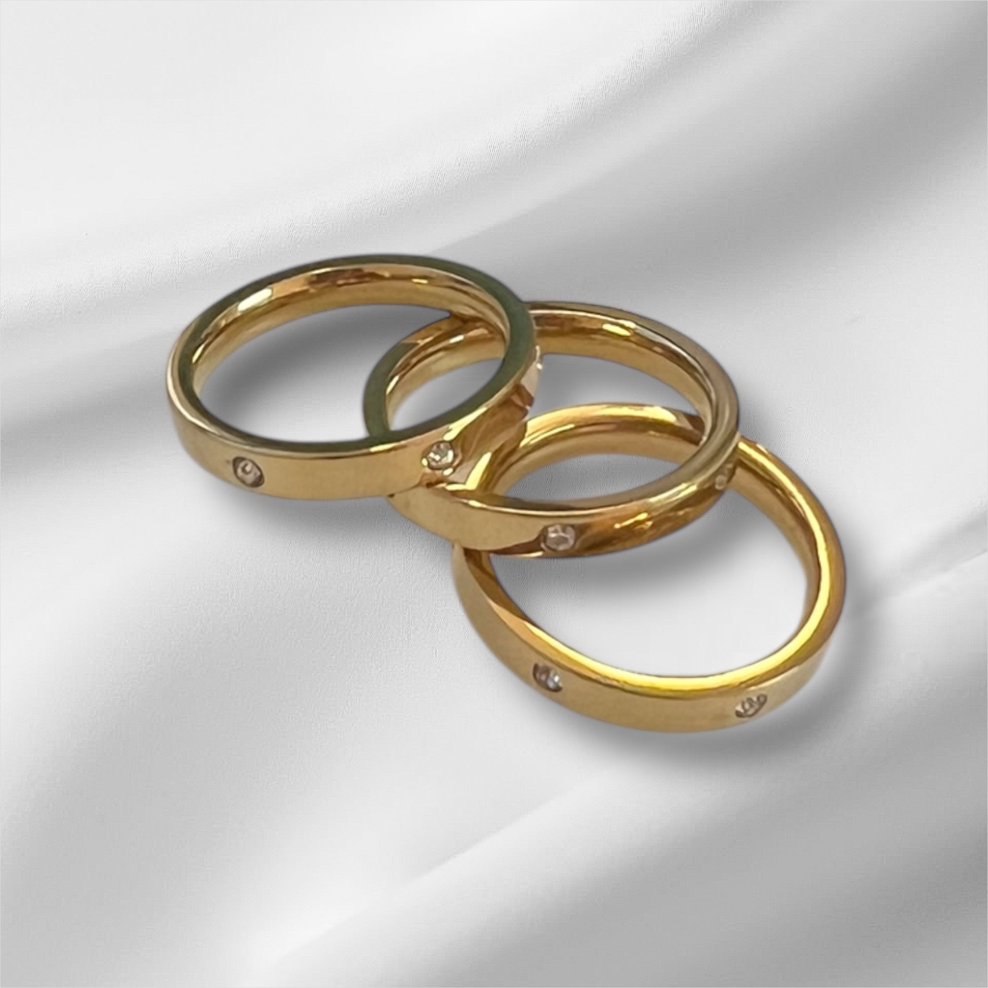 Gold triple ring set – Sylkie